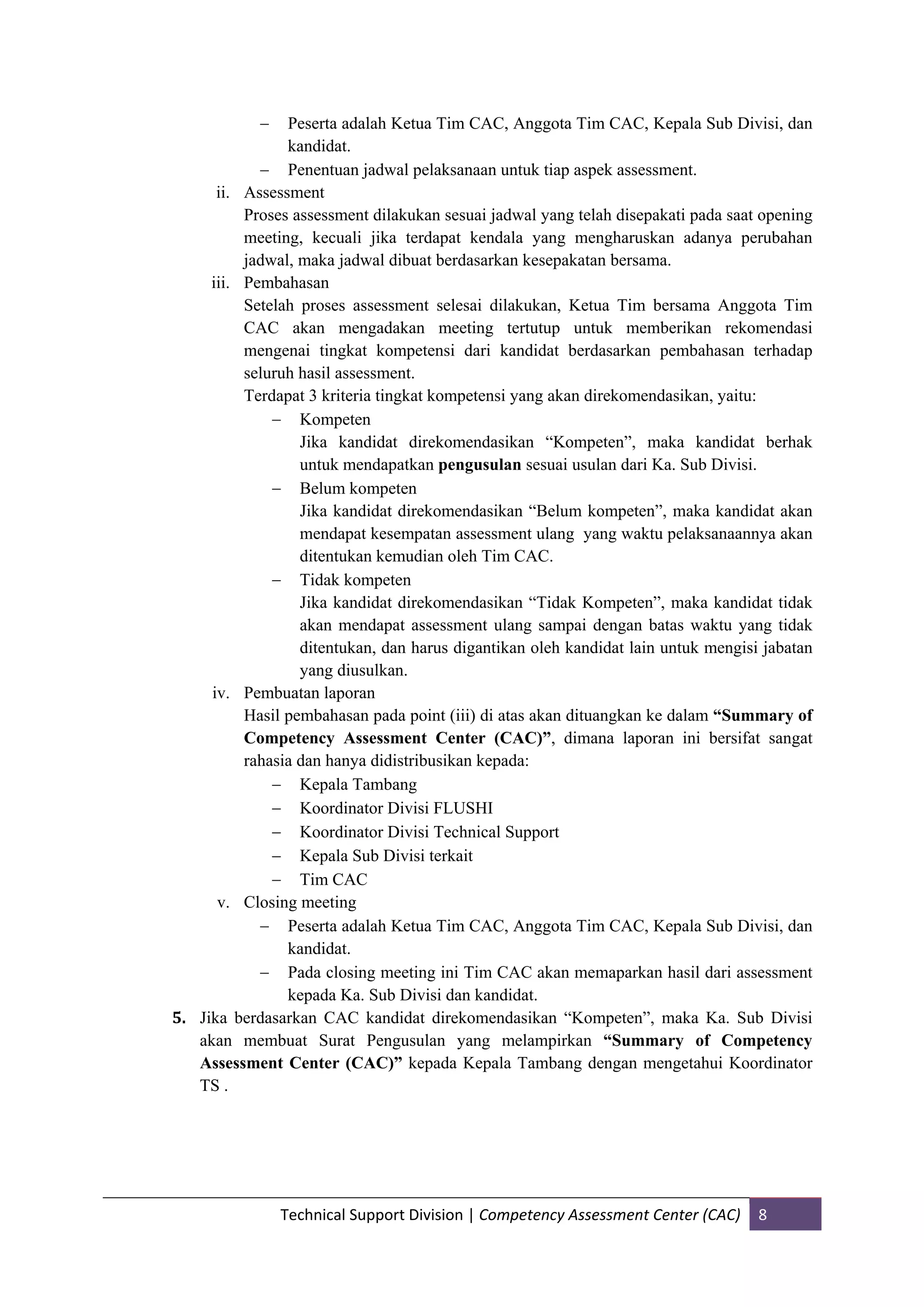 Competency Assessment Center Module rev 02 | PDF