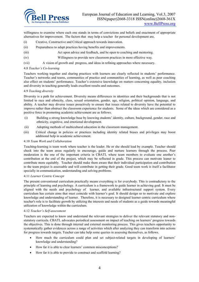 Competency based approach teaching learning and teachers’ | PDF