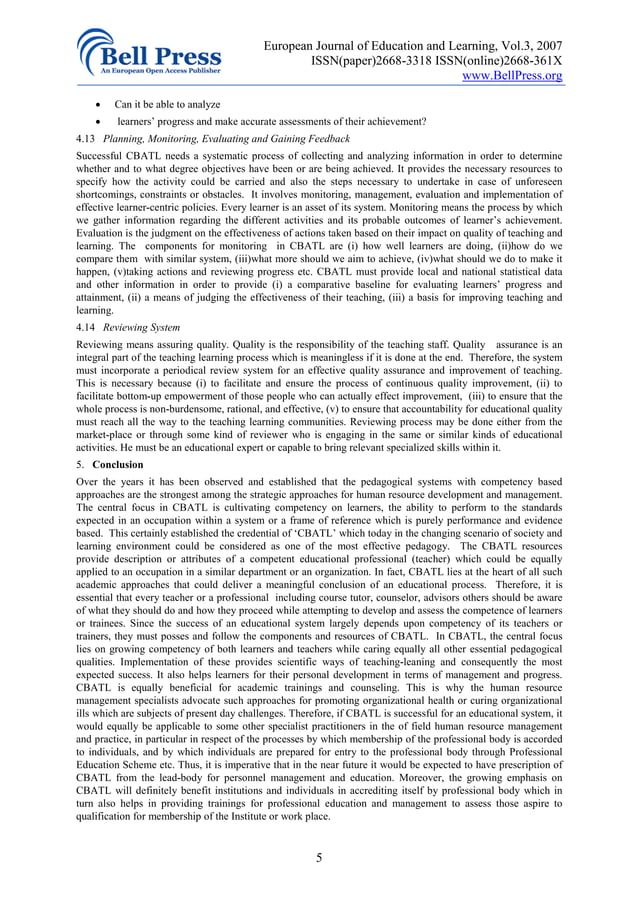 Competency based approach teaching learning and teachers’ | PDF