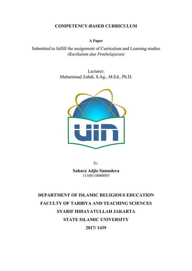 Competency based curriculum | PDF