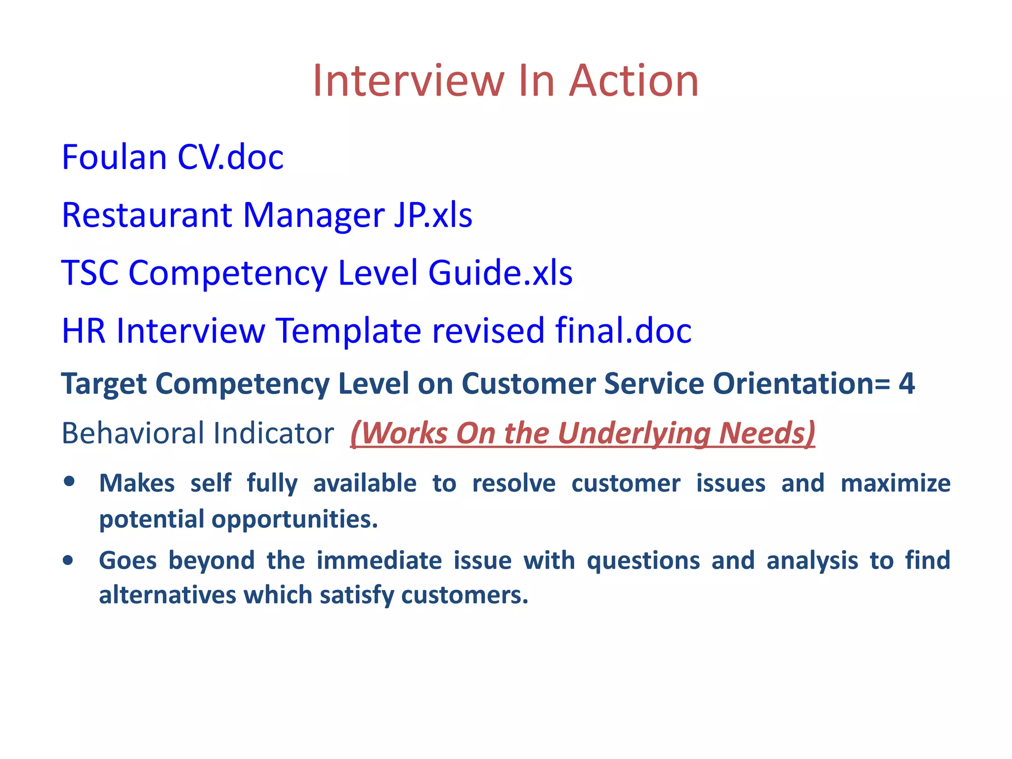 Competency based interviews | PPT