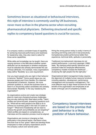 Competency based interviews | PDF