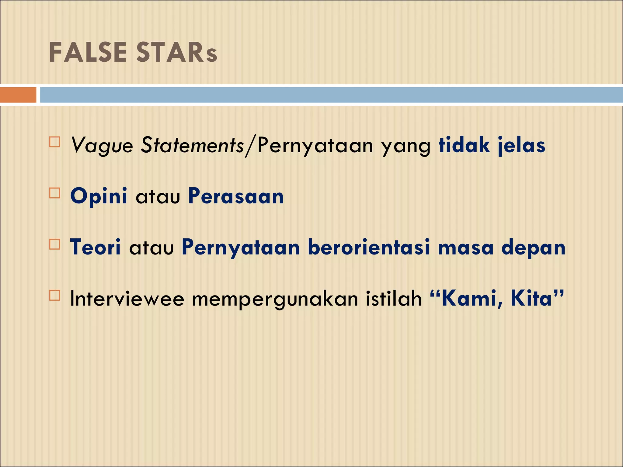Competency Based Interview Star Concept (Bahasa Ver) | PPT