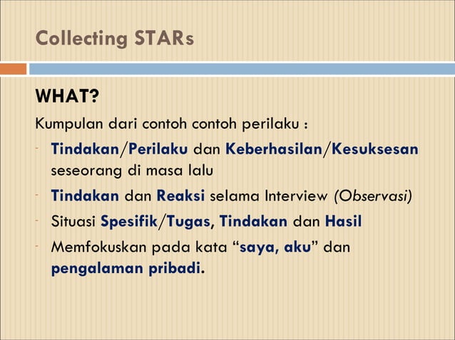Competency Based Interview Star Concept (Bahasa Ver) | PPT
