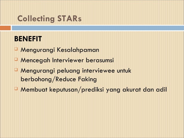 Competency Based Interview Star Concept (Bahasa Ver) | PPT