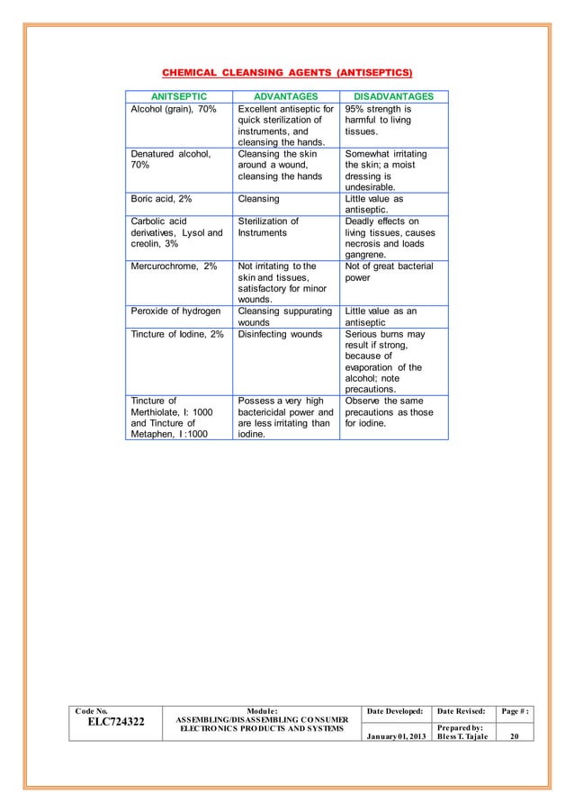Competency based learning material assembling and disassembling | DOCX