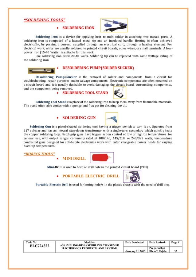 Competency based learning material assembling and disassembling | DOCX