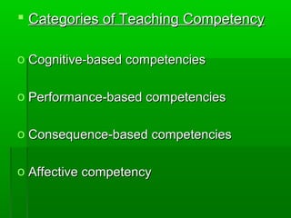 Competency Based Teacher Education and METHODS Assessing Teacher ...