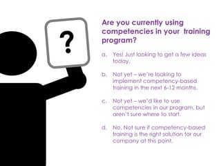 How to Create a Competency-Base Training Program - Webinar 06.25.14