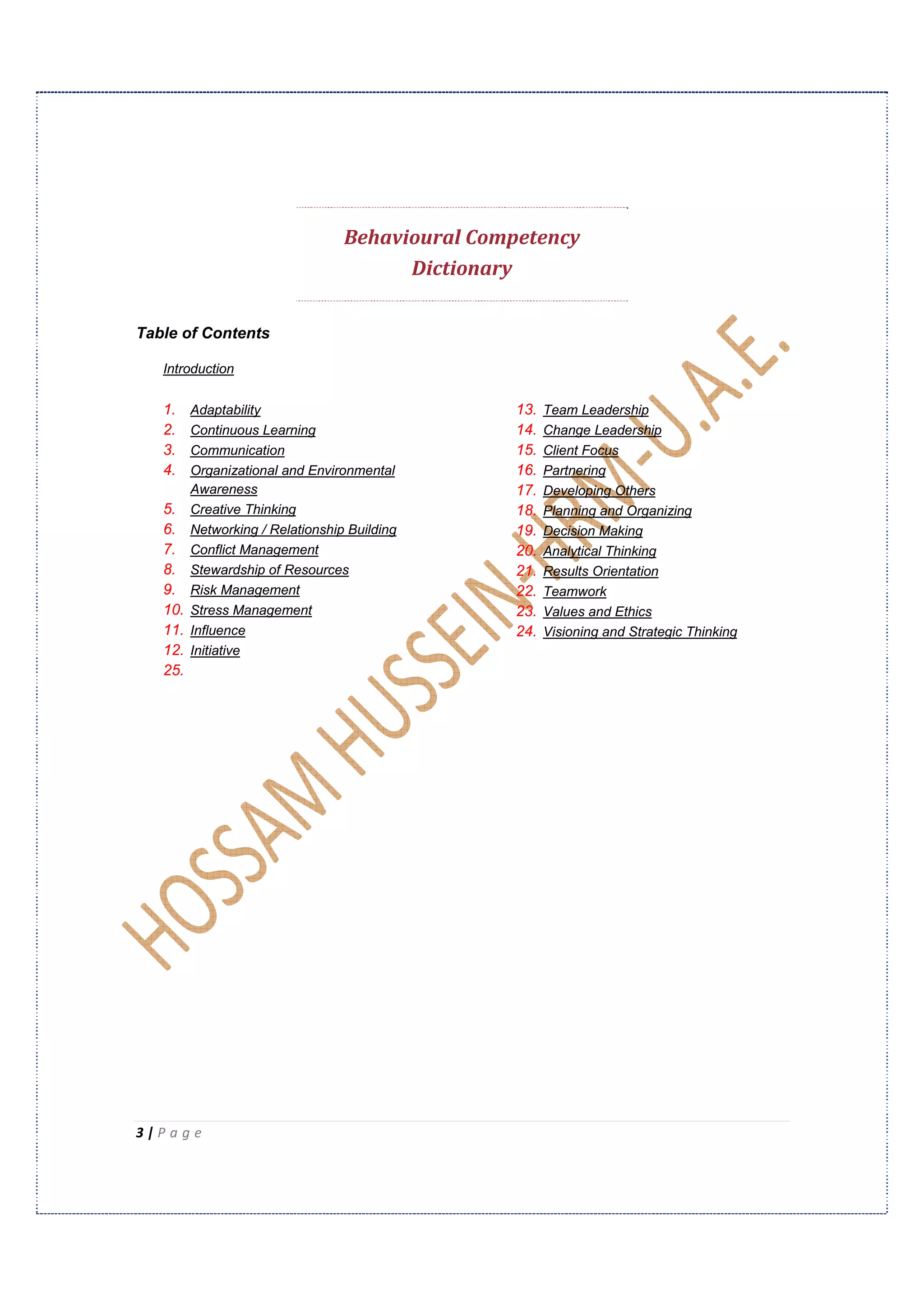Competency dictionary | PDF
