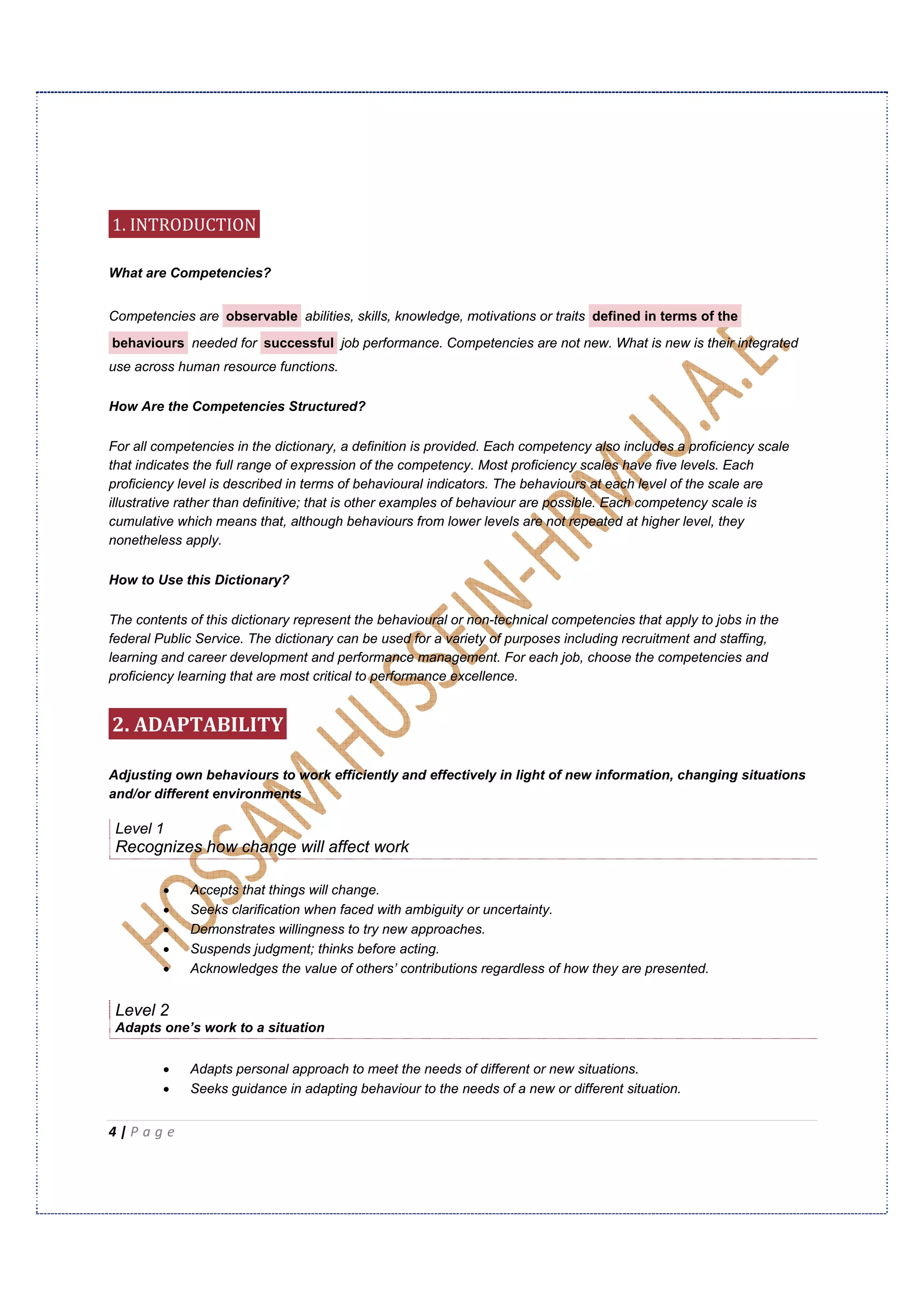 Competency dictionary | PDF