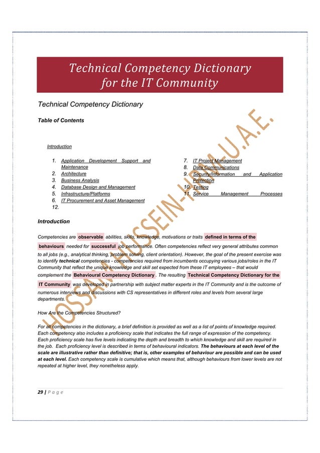 Competency dictionary | PDF
