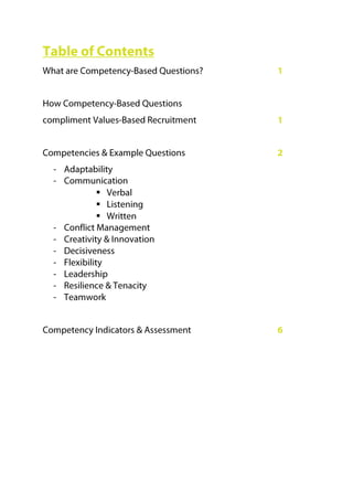 Your Guide to Competency-Based Questions | PDF