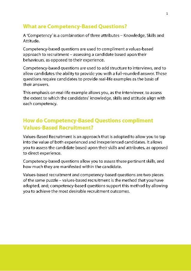 Your Guide to Competency-Based Questions