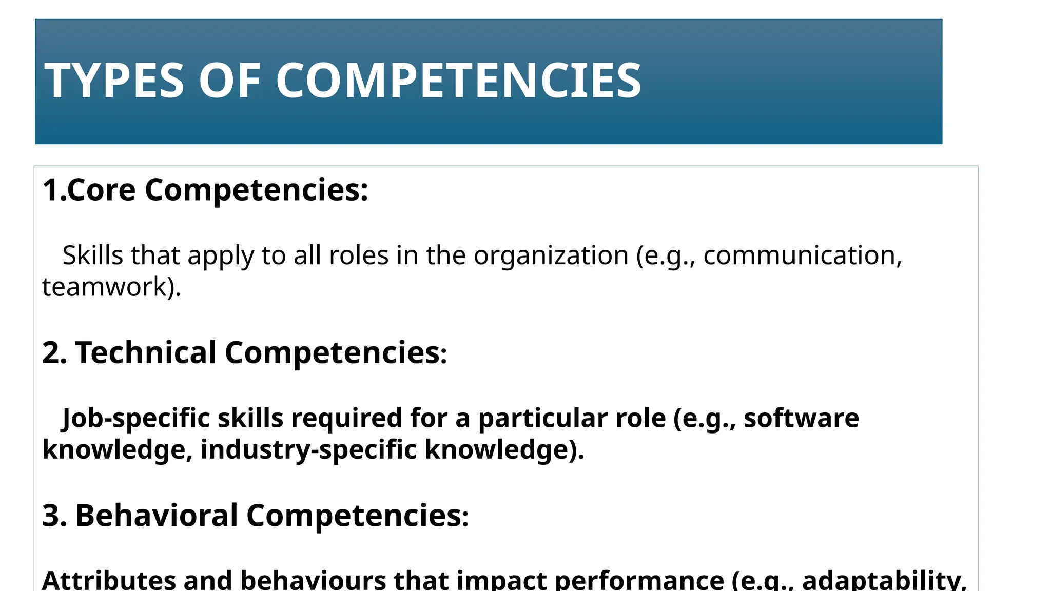 Technical needs in Competency framework and process | PPTX