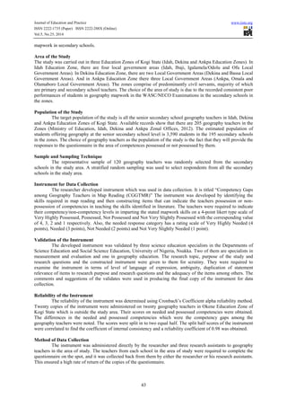 Competency gaps among geography teachers in the teaching of geography ...