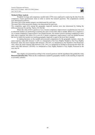 Competency gaps among geography teachers in the teaching of geography ...