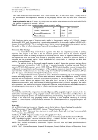 Competency gaps among geography teachers in the teaching of geography ...