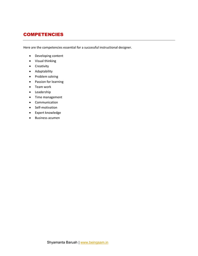 Competency map for an instructional designer | PDF