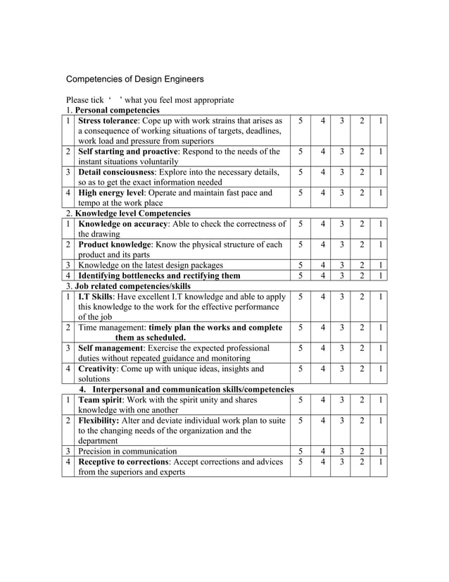 Competency mapping questionnaire_256 | DOC | Resume Writing and Advice ...