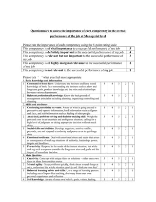 Competency mapping questionnaire_256 | DOC