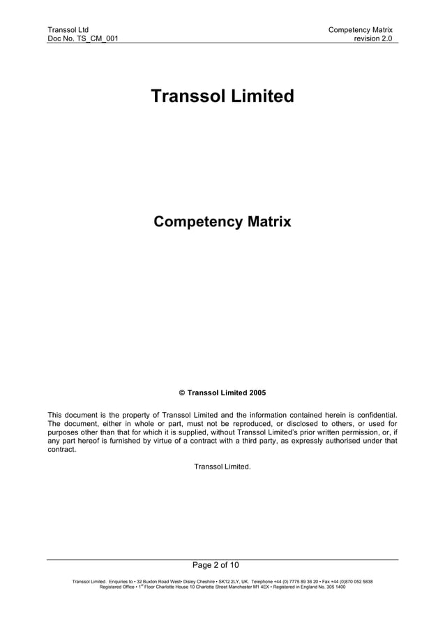 Competency matrix v2 | PDF