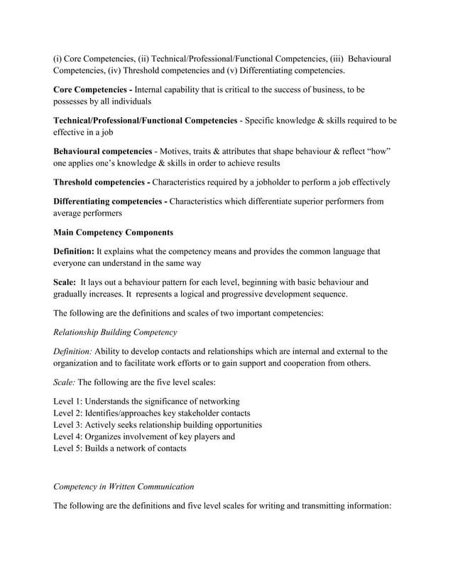 Competency meaning, characteristics and types | DOCX
