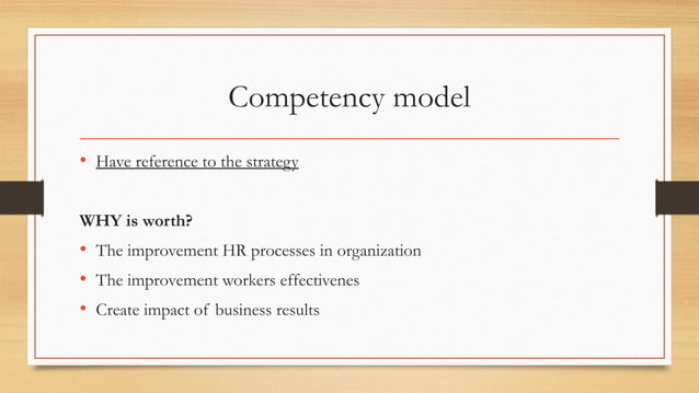 Competency model - why? | PPT