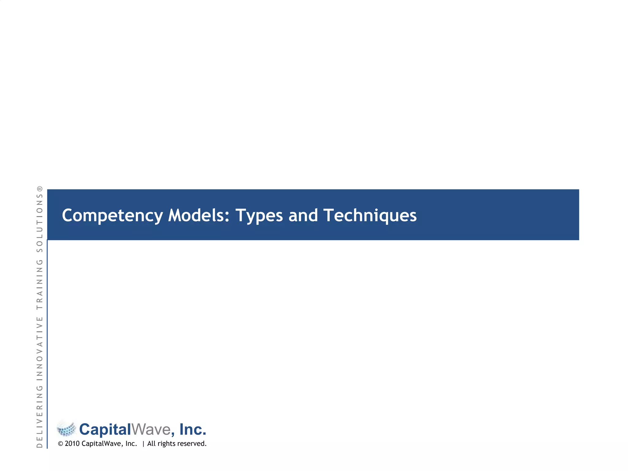Competency models types and techniques | PPTX