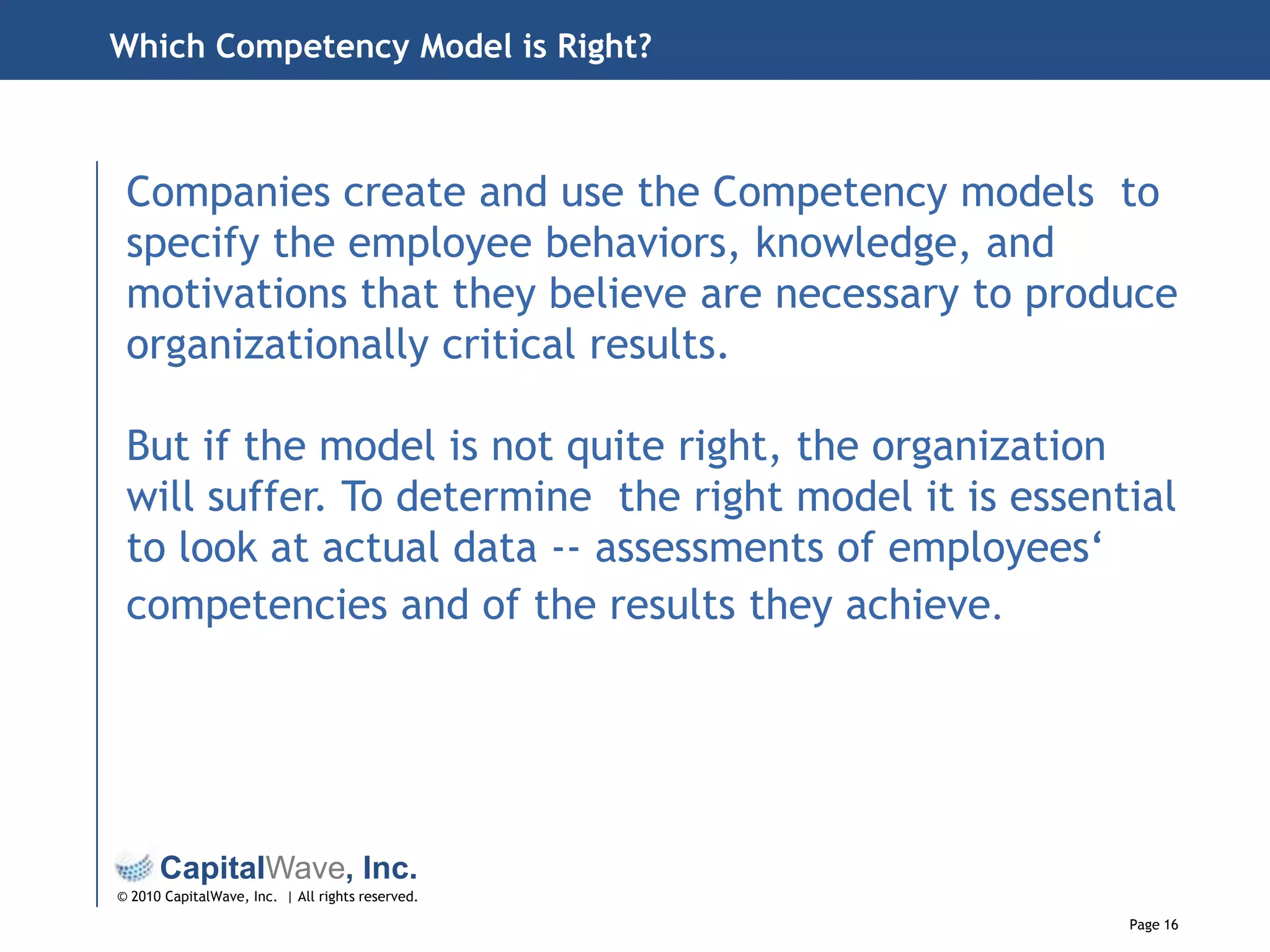 Competency models types and techniques | PPTX