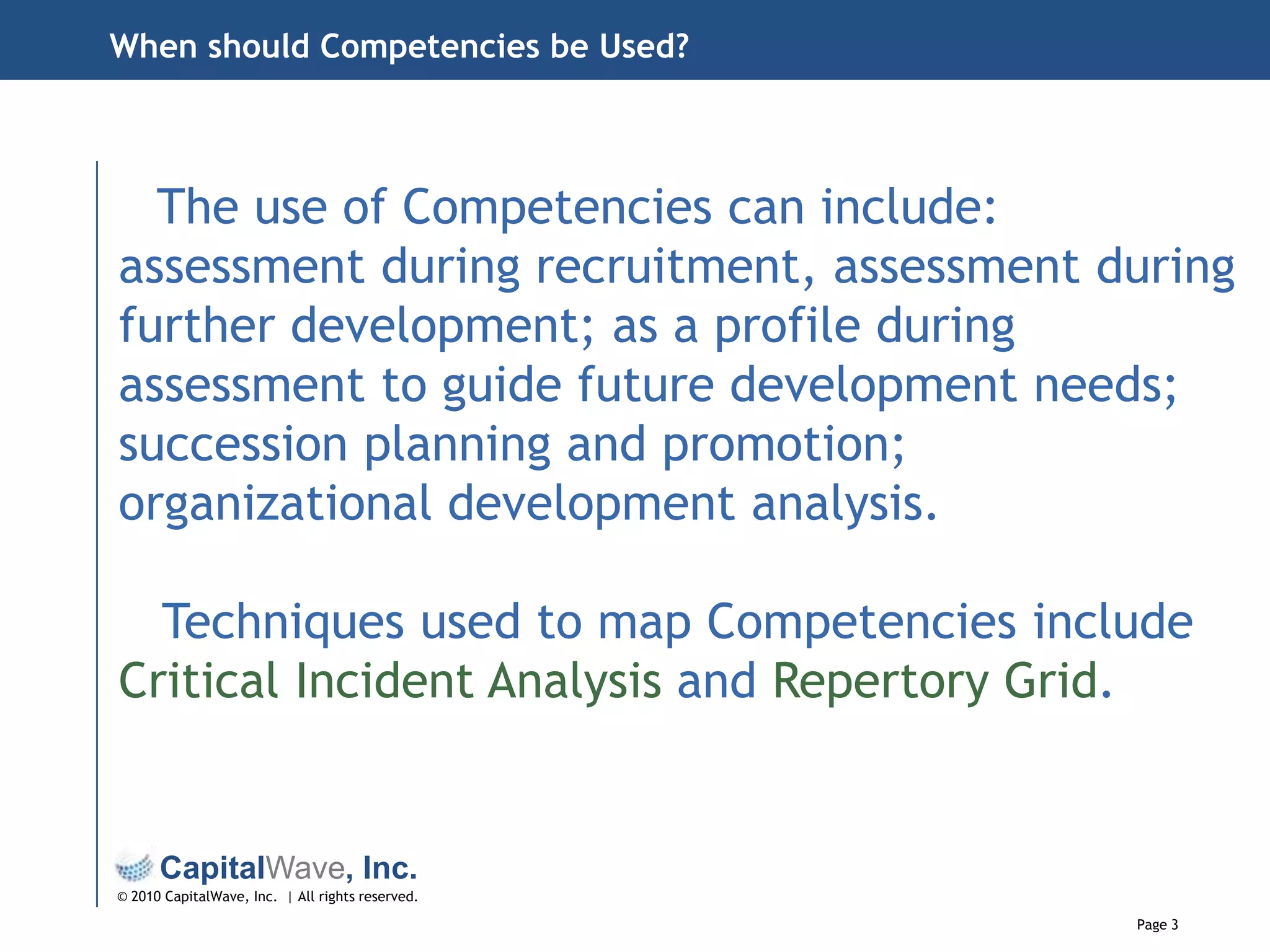 Competency models types and techniques | PPTX