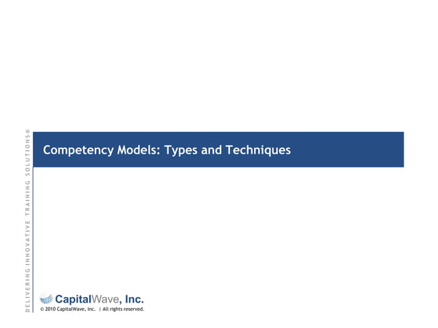 Competency models types and techniques | PPTX