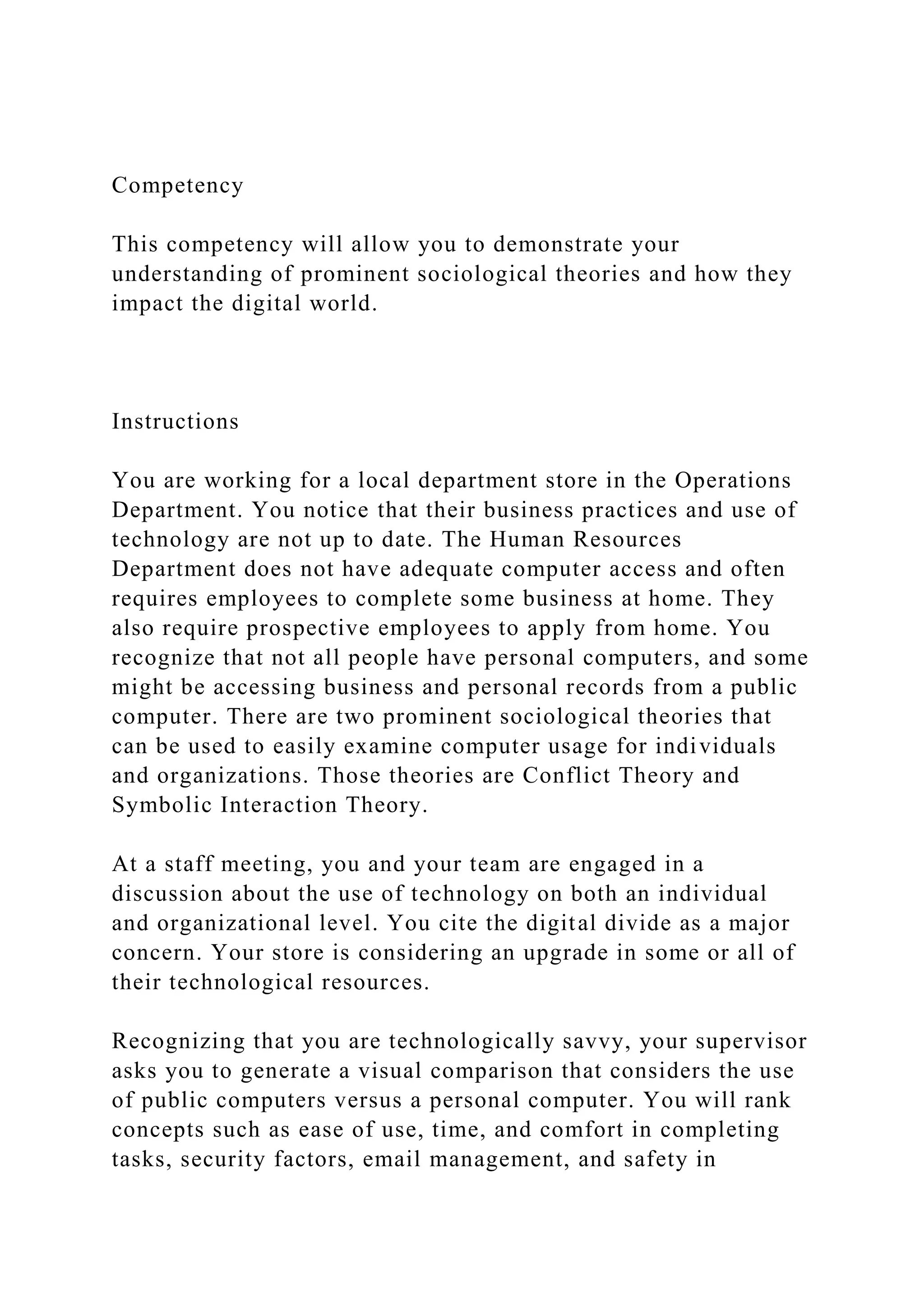 CompetencyThis competency will allow you to demonstrate your u.docx
