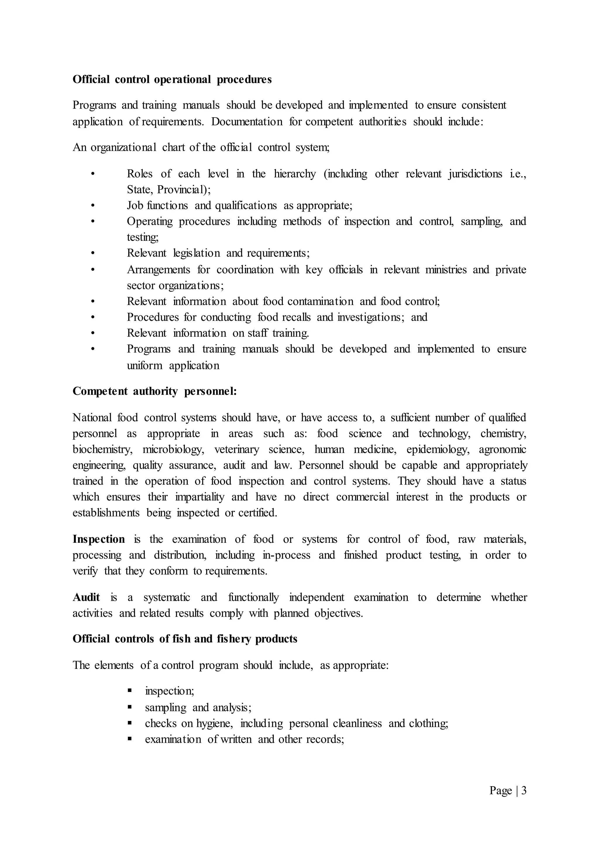 Competent authorities and their regulations | DOCX