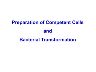 Competent cell preperation and bacterial transformation.ppt
