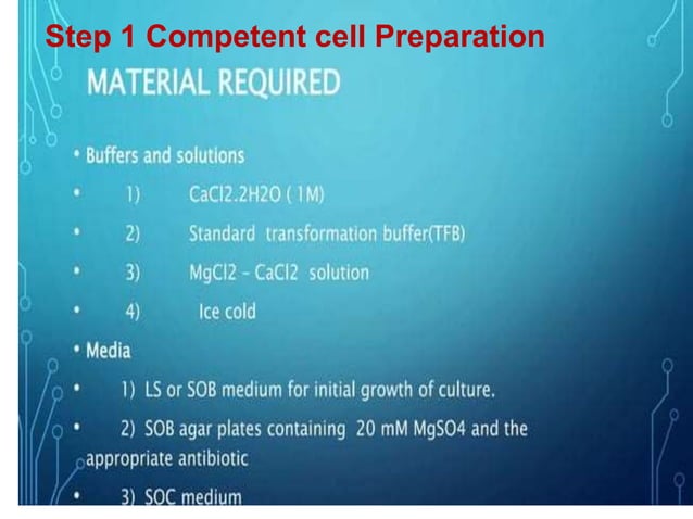 Competent cell preperation and bacterial transformation.ppt ...