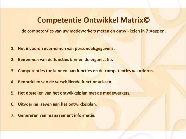 Competentie ontwikkel matrix© | PPT
