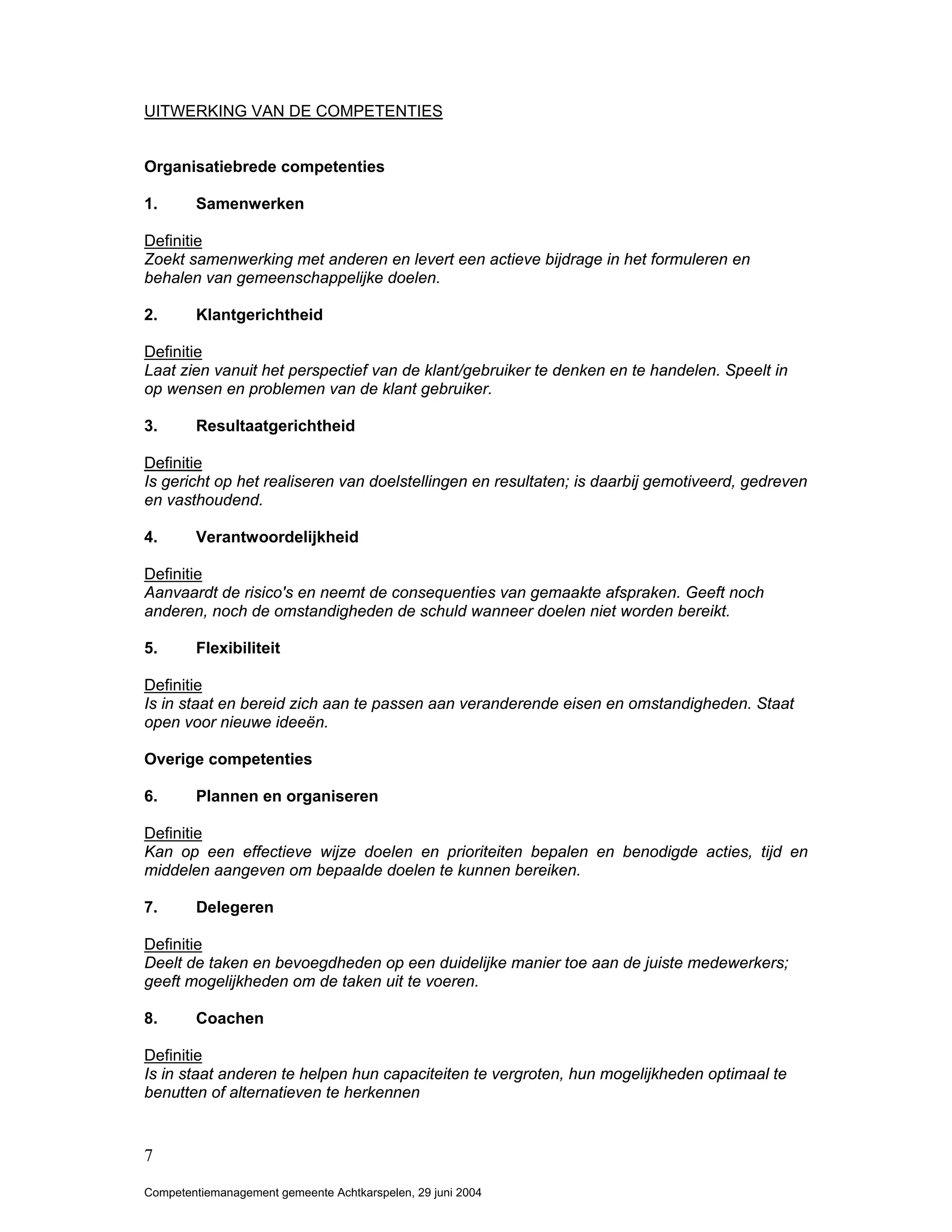 Competenties In Beeld 2004 | PDF