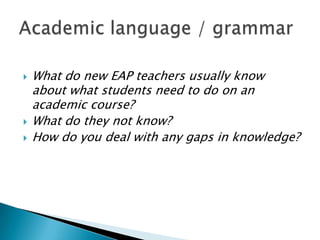 Competently Brought to Life - Bringing The Competency Framework for EAP ...