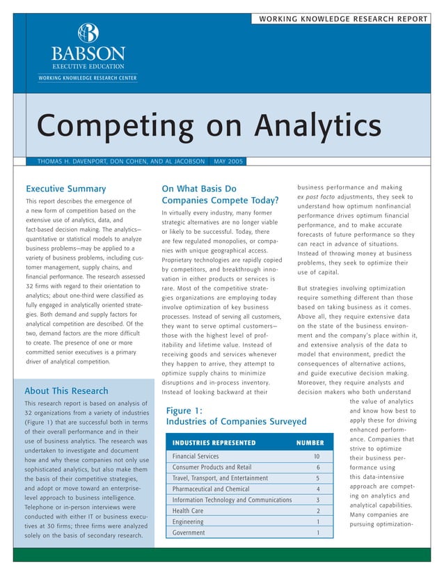 Competing on analytics | PDF