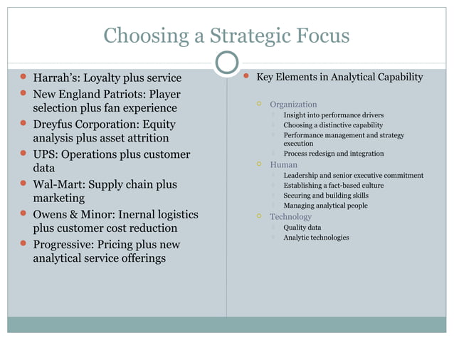 Competing on analytics | PPT | Business Administration | Business