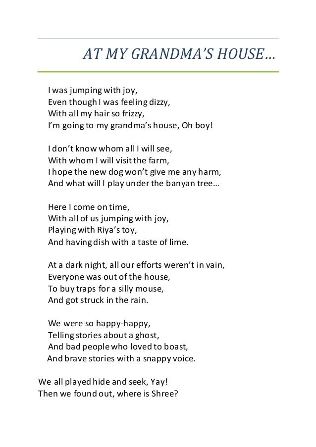 At Grandma's House - A poem