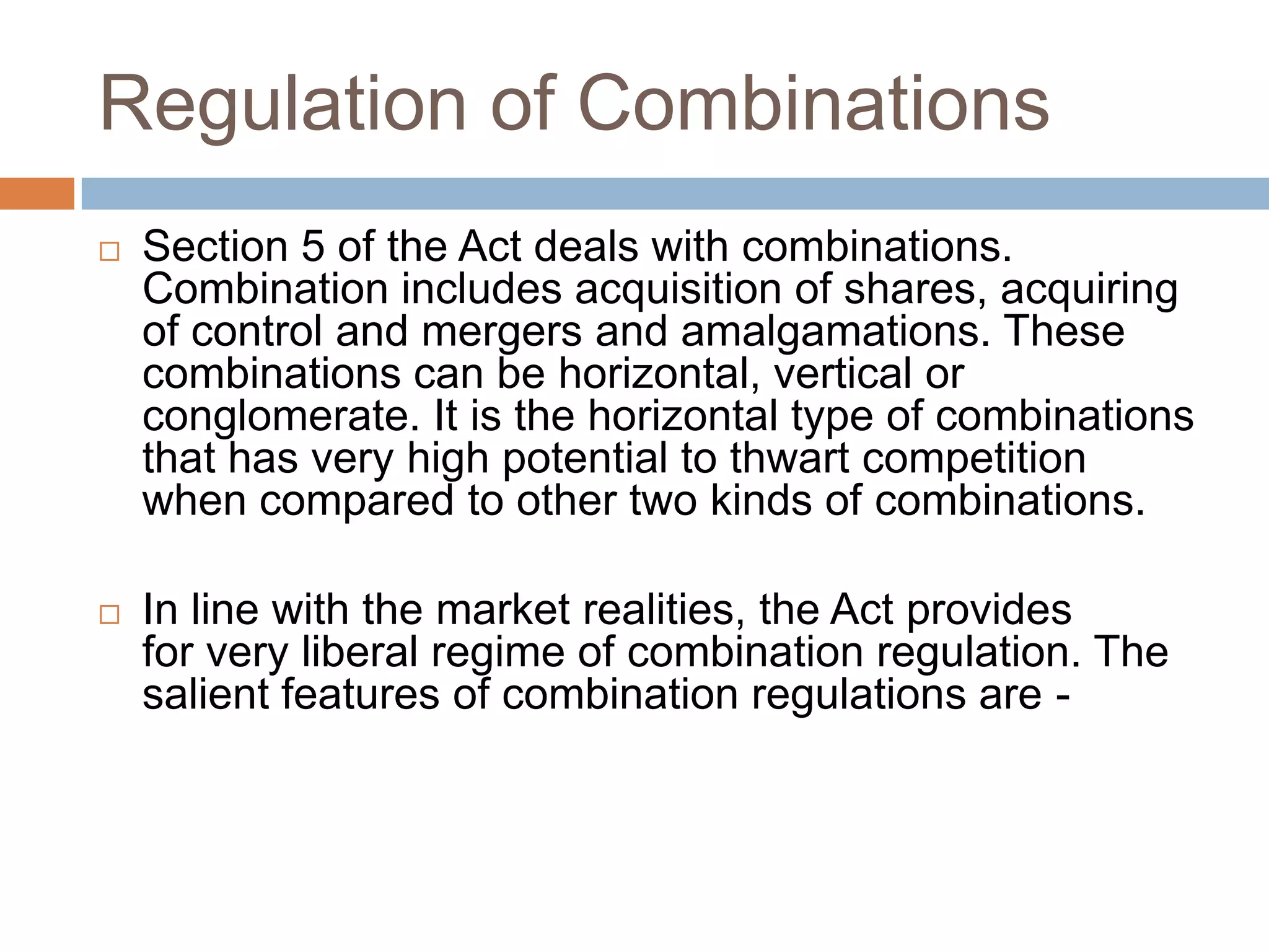 Competition act | PPTX | Business | Business and Finance