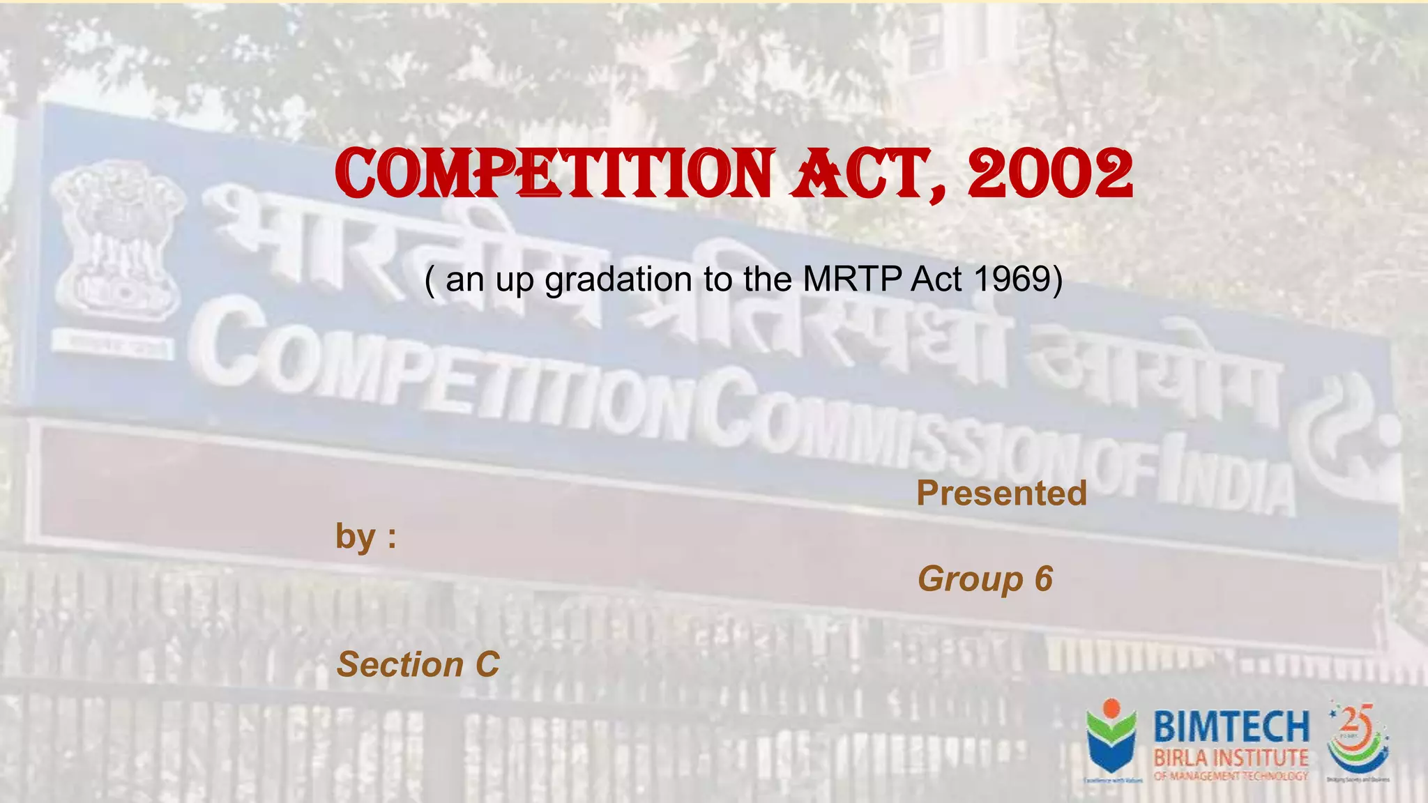 Competition Act, 2002 | PPTX