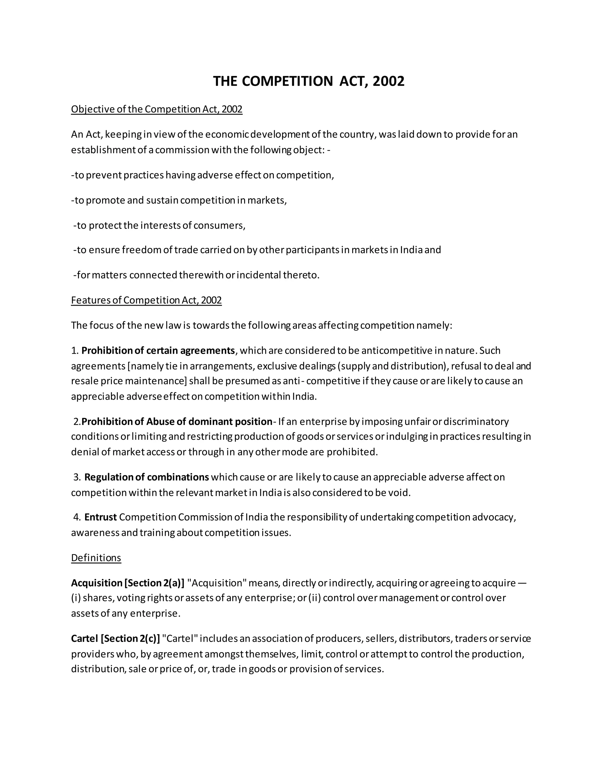 Competition act 2002 | PDF | Free Download Competition act 2002 | PDF | Free Download