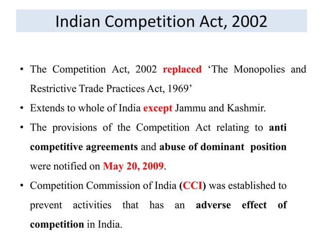 Competition act 2002 | PPTX
