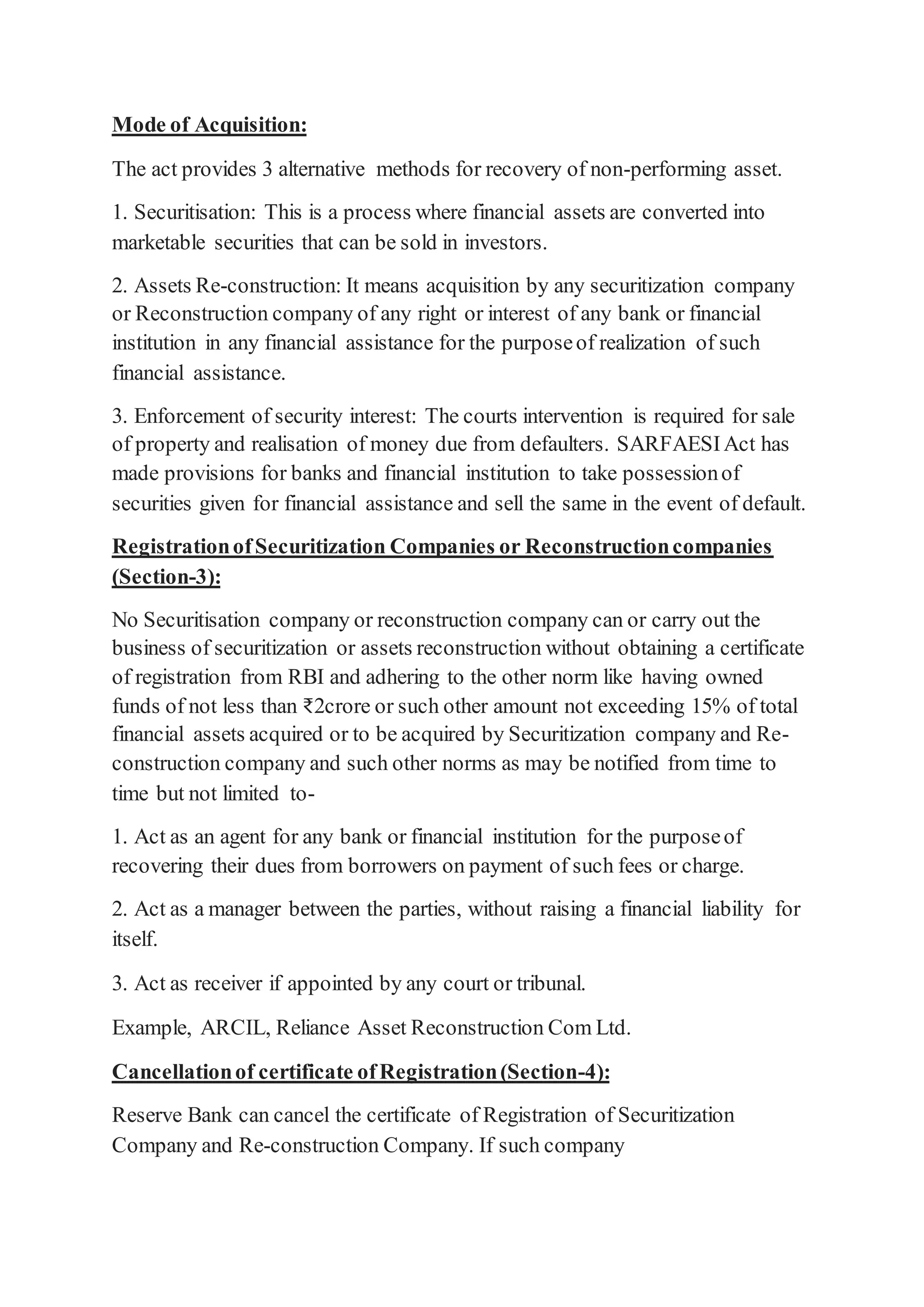 SARFAESI ACT 2002 | DOCX