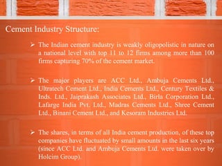 Competition in indian cement industry a case of collusive | PPTX