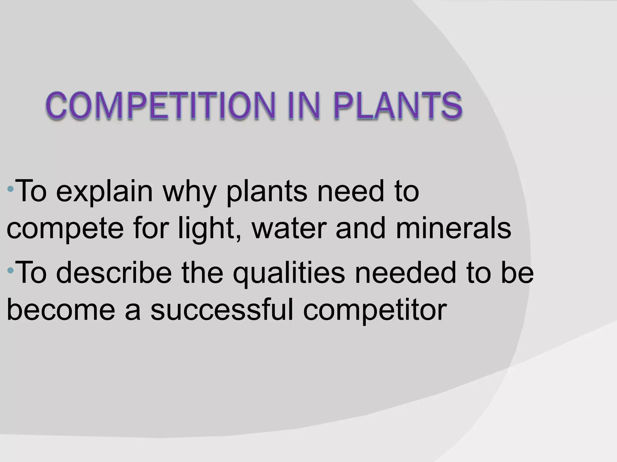 Competition In Plants | PPT