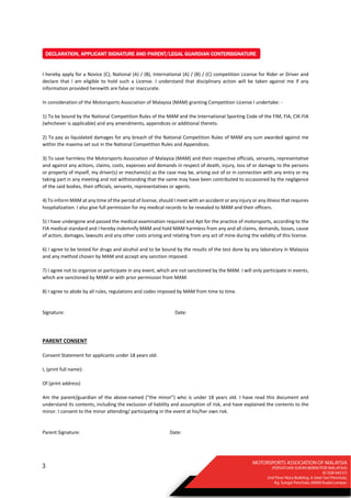 MAM Competition License Application Form 2025 | PDF